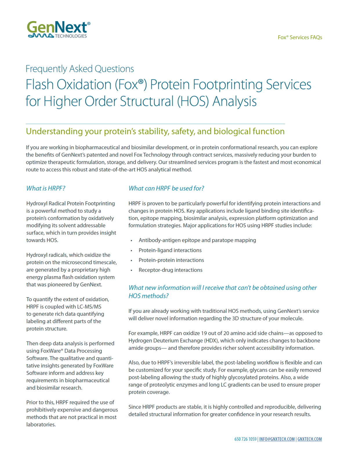 Fox® Protein Footprinting Literature Library – GenNext Technologies